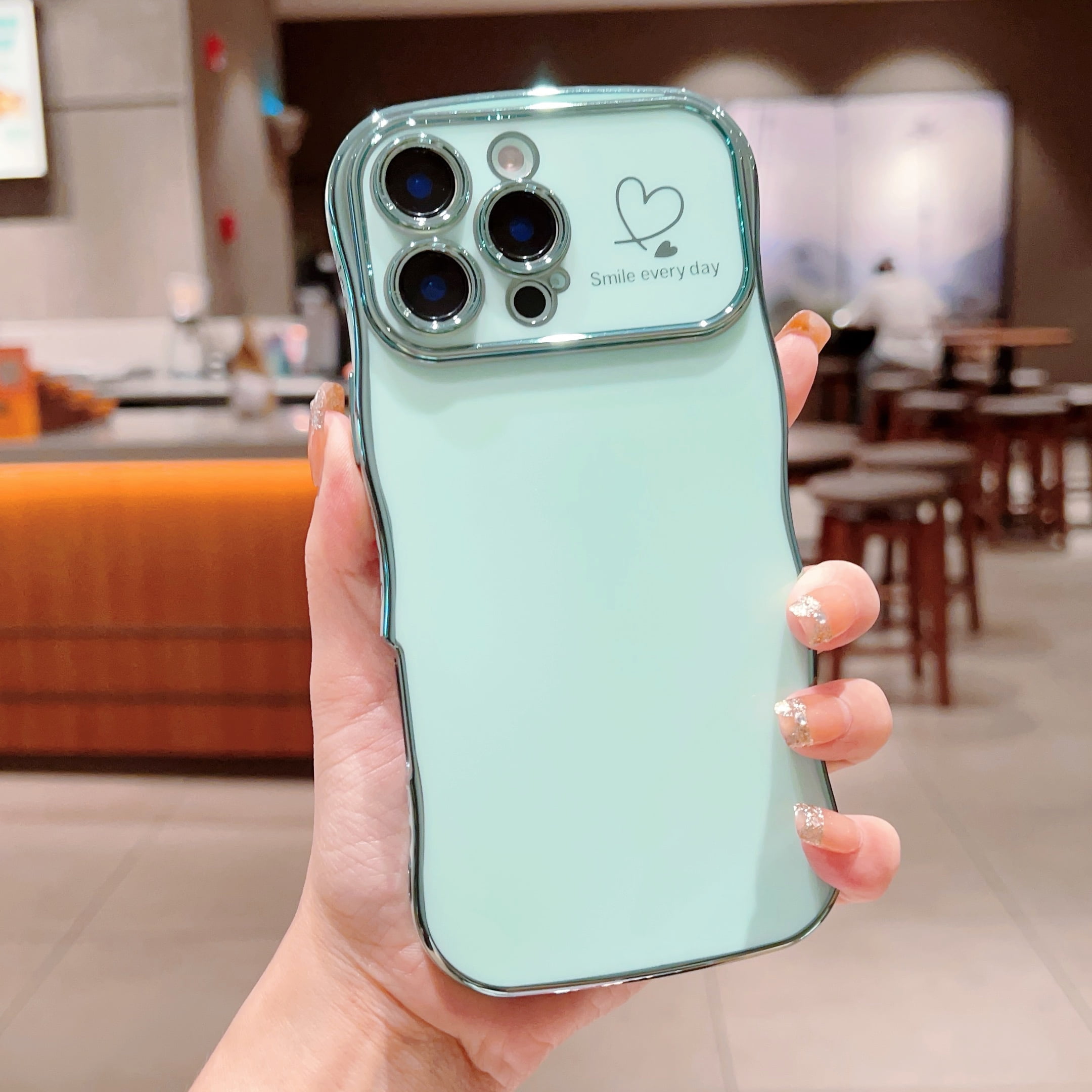 Allytechgroup Curly Wave Frame Case for iPhone 13 Pro, Slim Hard PC ...