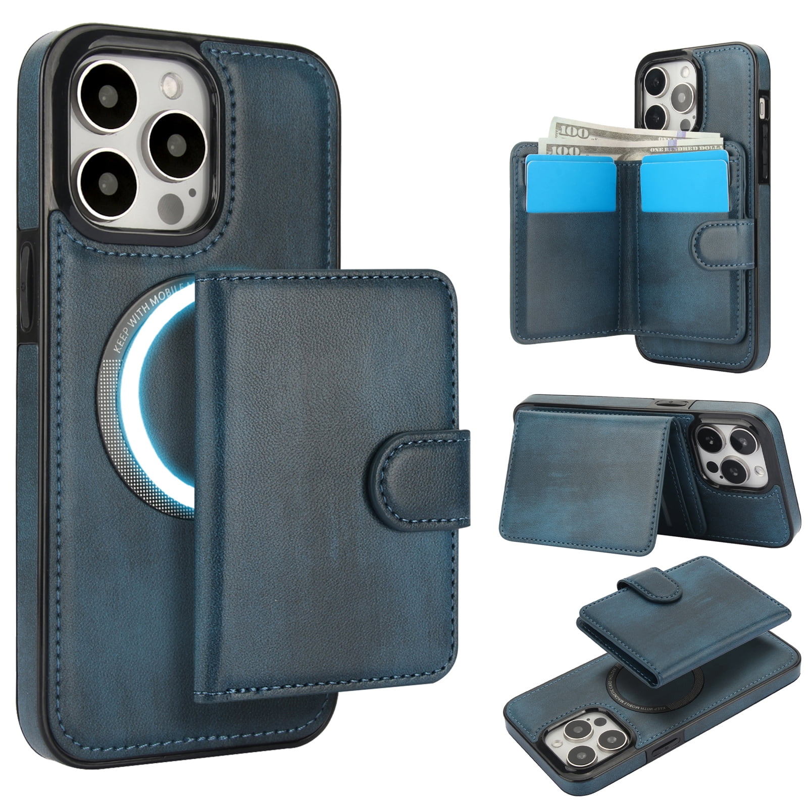Allytechgroup Detachable Cards Holder Case for iPhone 15 Pro, RFID ...