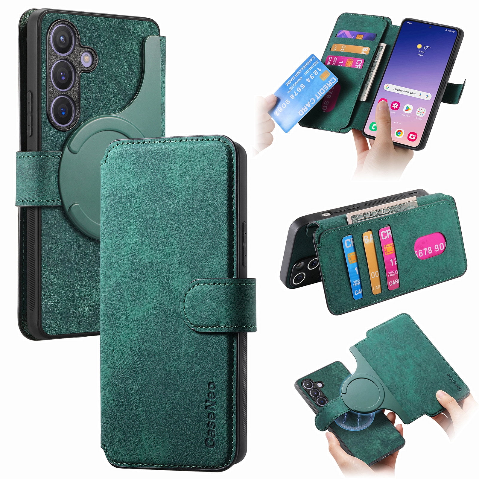 Allytechgroup Flip Case for Samsung Galaxy A55 with Credit Card Slot, PU Leather Wallet Phone ...