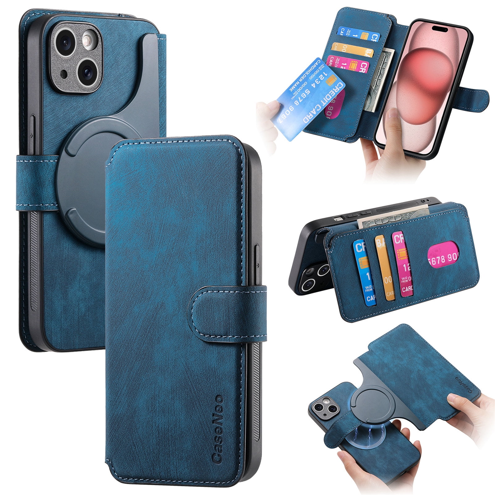 Allytechgroup Flip Case for iPhone 13 Pro Max with Credit Card Slot, PU ...