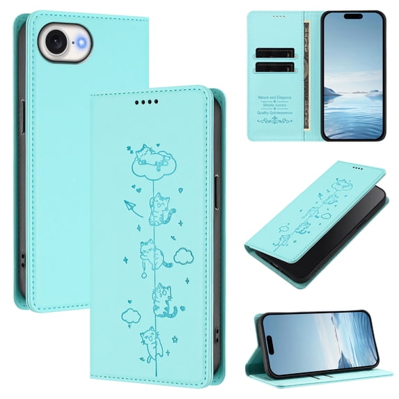 Allytechgroup Flip Phone Case for iPhone 16e/17e with Card Slots, PU ...