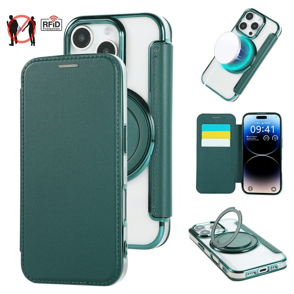 Allytechgroup Flip Wallet Case for Apple iPhone 14 Pro, PU Leather RFID ...