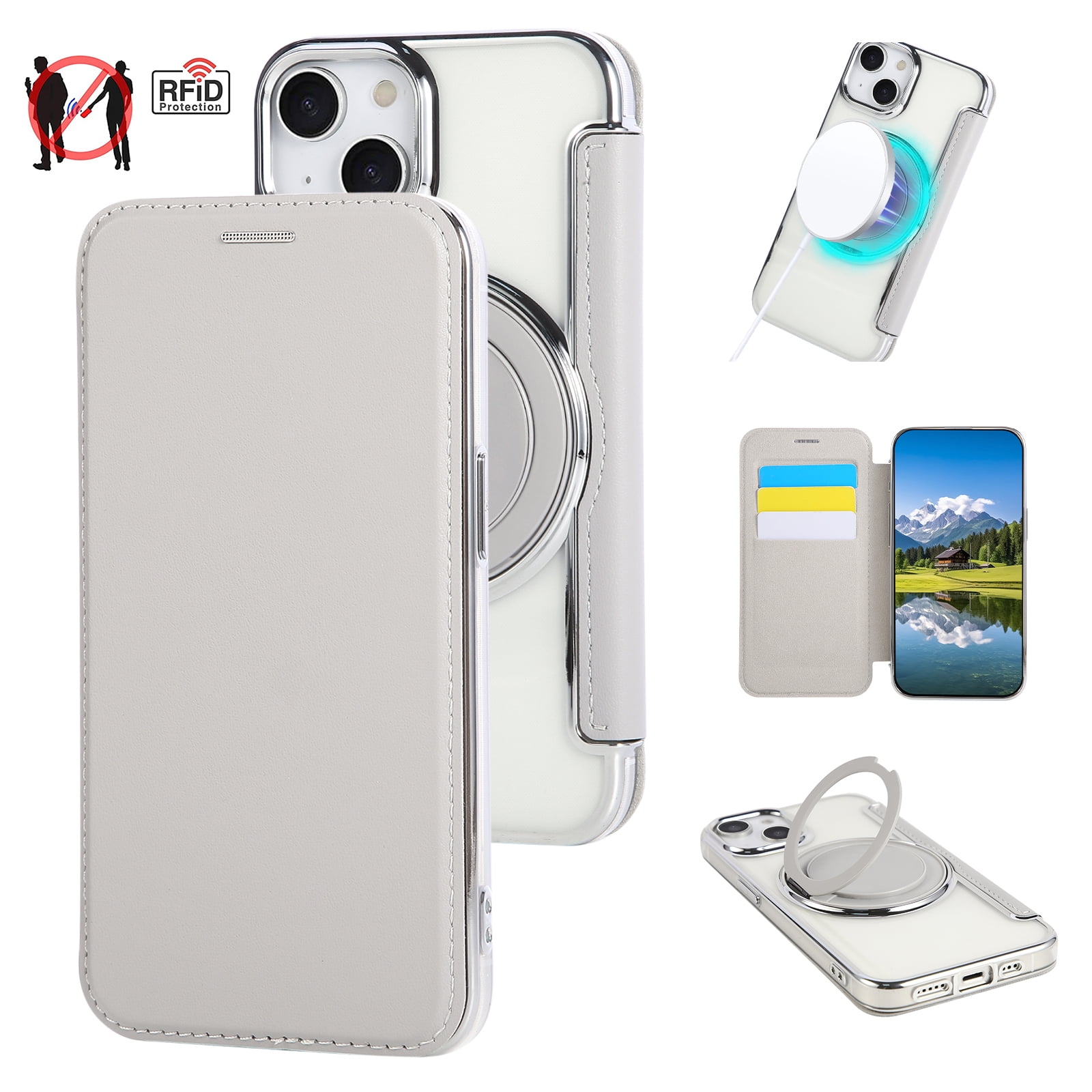 Allytechgroup Flip Wallet Case for Apple iPhone 15 Plus, PU Leather ...