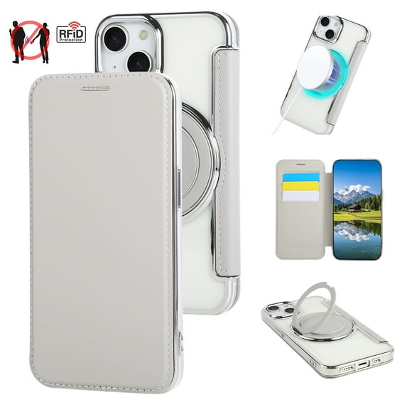 Allytechgroup Flip Wallet Case for Apple iPhone 15 Plus, PU Leather ...