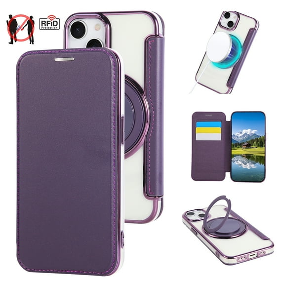 Allytechgroup Flip Wallet Case for Apple iPhone 15 Plus, PU Leather ...