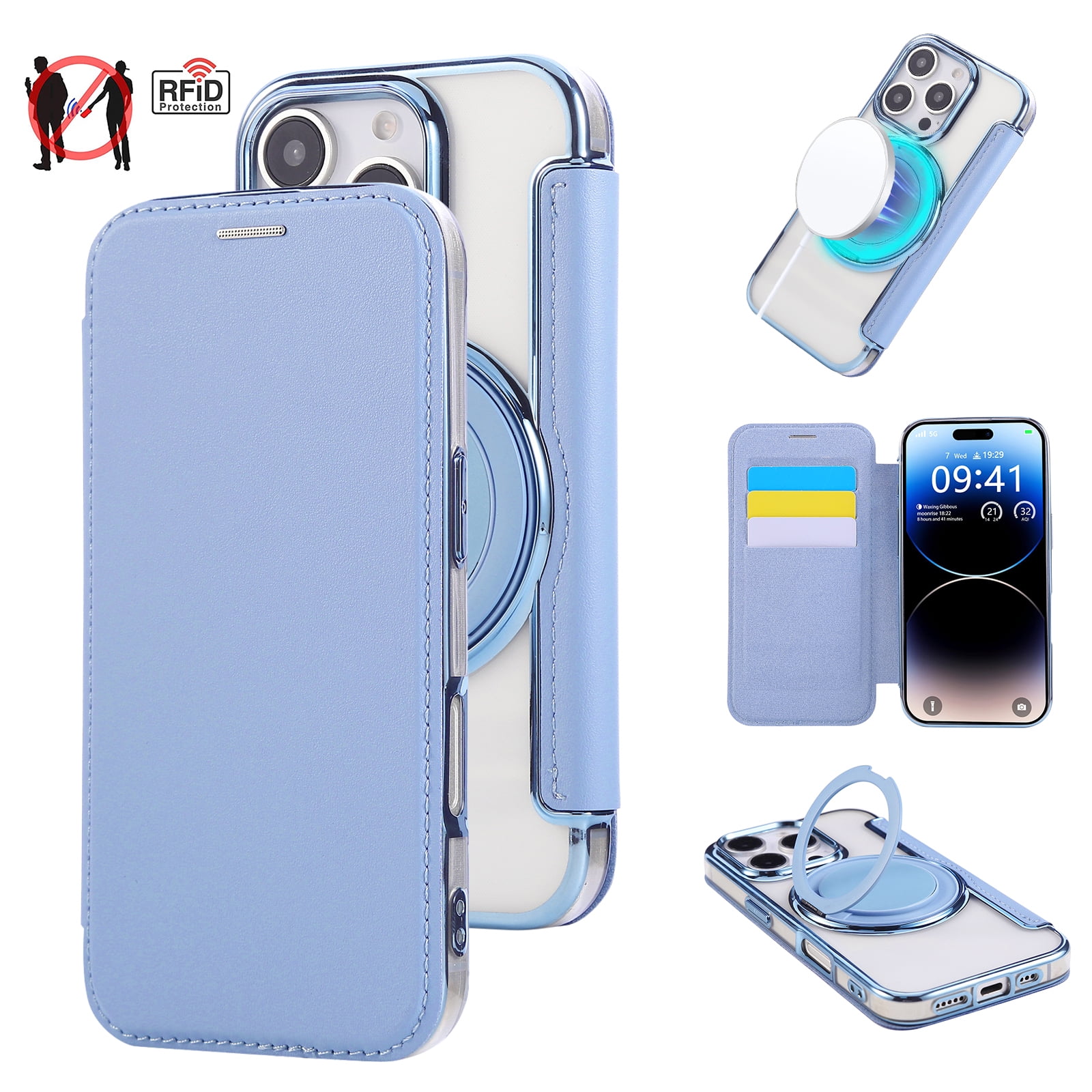 Allytechgroup Flip Wallet Case for Apple iPhone 15 Pro Max, PU Leather ...