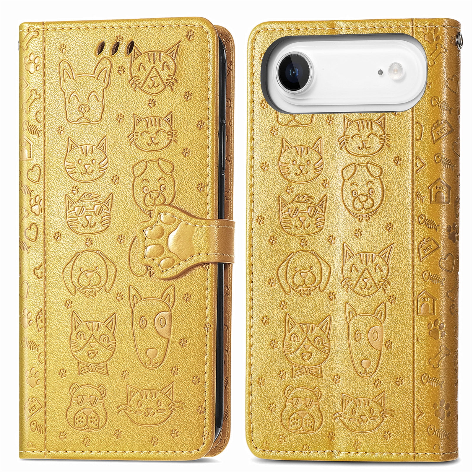 Allytechgroup Flip Wallet Case [Cat & Dog Cute Embossed Pattern] for ...