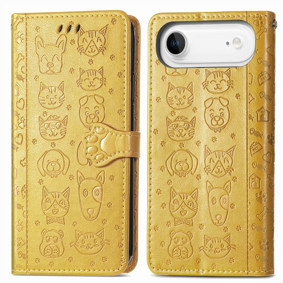 Allytechgroup Flip Wallet Case [Cat & Dog Cute Embossed Pattern] for ...