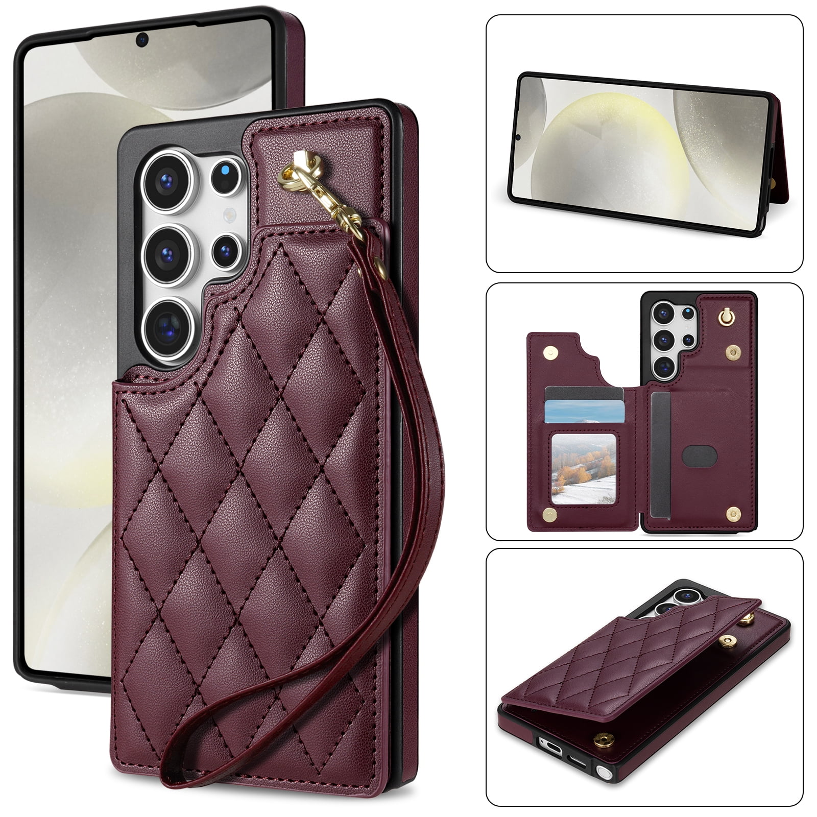 Allytechgroup Flip Wallet Case for Samsung Galaxy S22 Ultra with Cards ...