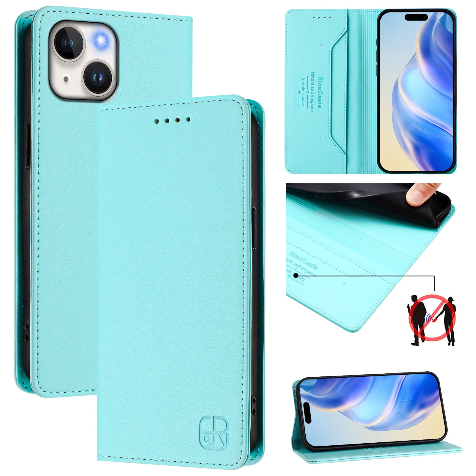 Allytechgroup Flip Wallet Case for iPhone 15, Compatible with MagSafe ...