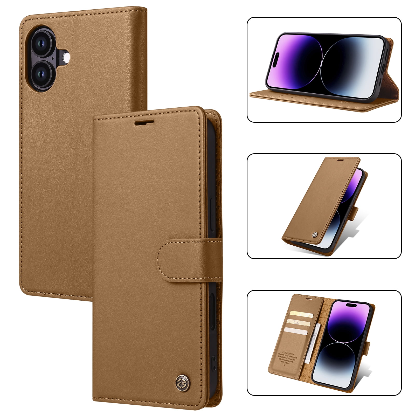 Allytechgroup Flip Wallet Case for iPhone 16 Plus, with Credit Card ...