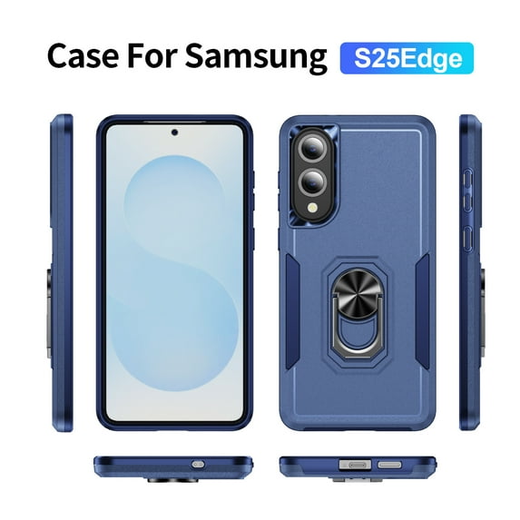 Allytechgroup Galaxy S25 Edge Case with Ring Holder Stad, Military ...
