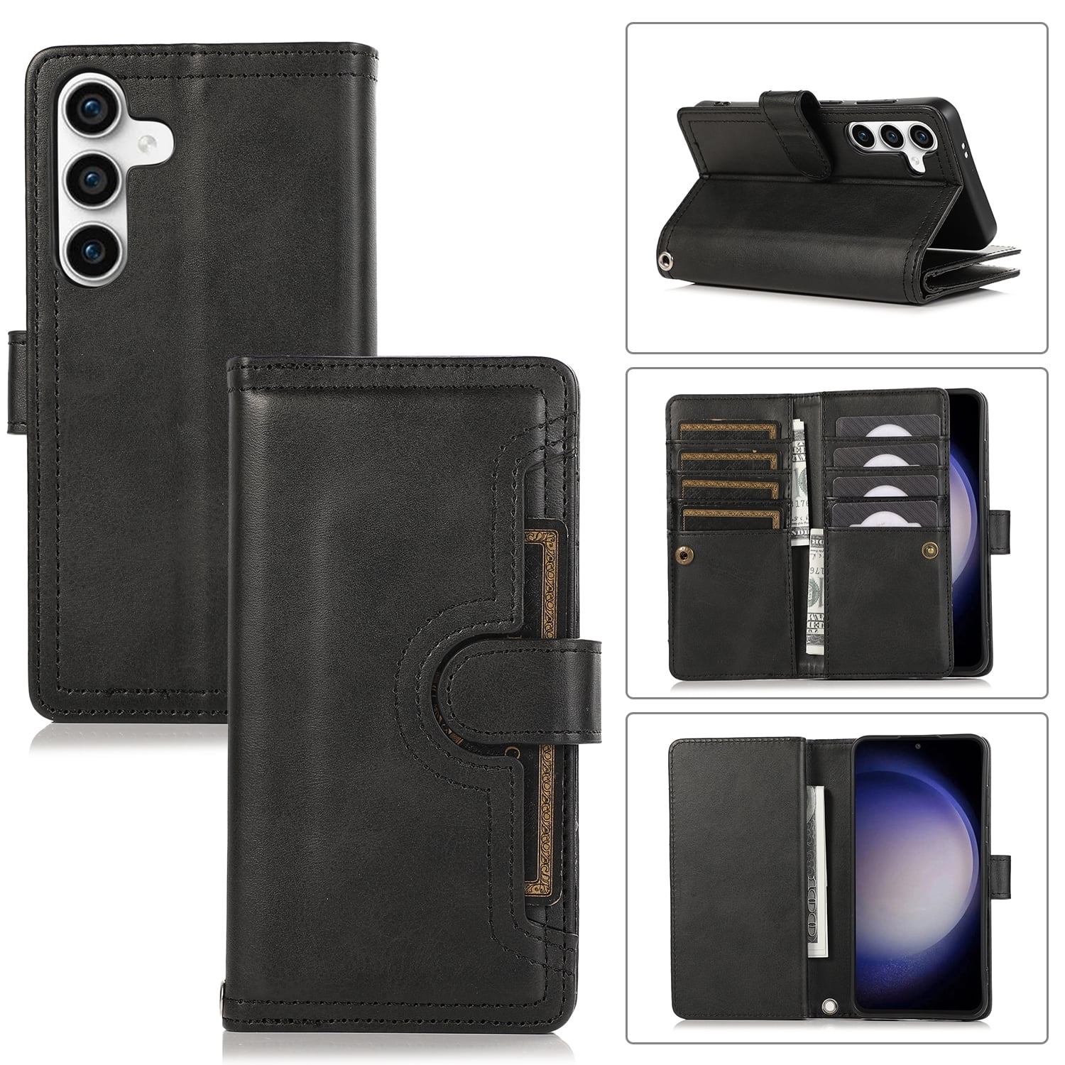 Allytechgroup Galaxy S25 Plus Wallet Case with 9 Cards Holder 2 Cash ...