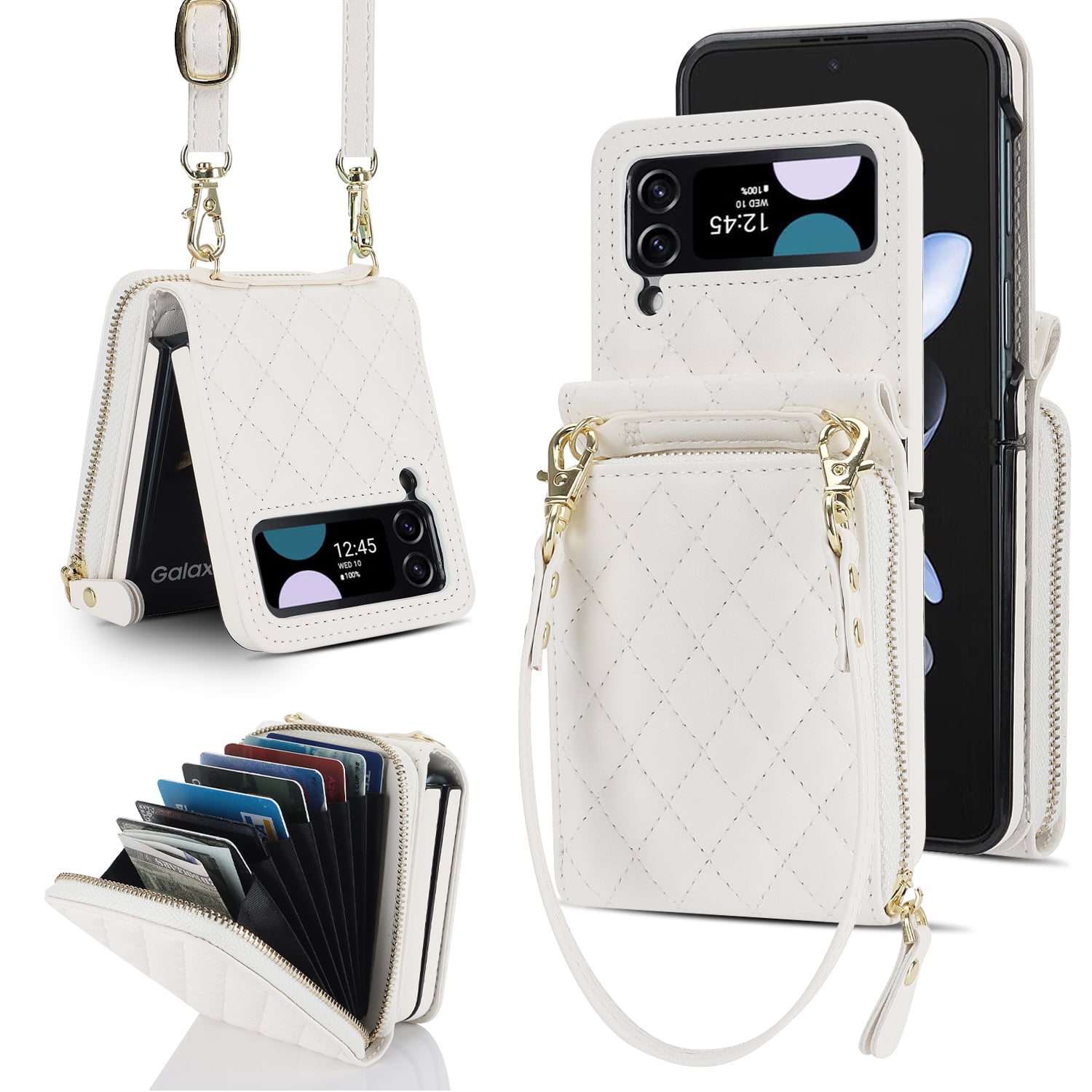 Allytechgroup Galaxy Z Flip 3 Wallet Case with Hand Wrist Shoulder ...