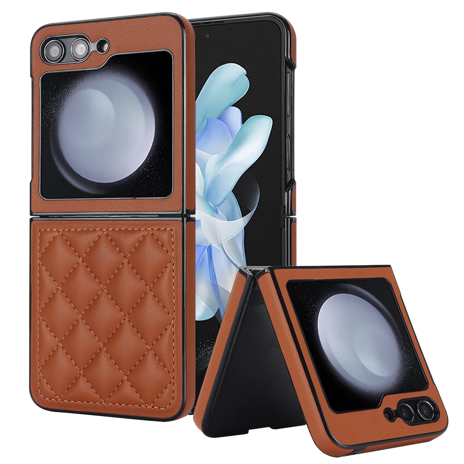 Allytechgroup Galaxy Z Flip 6 Case, Slim Fit Premium PU Leather Stylish ...