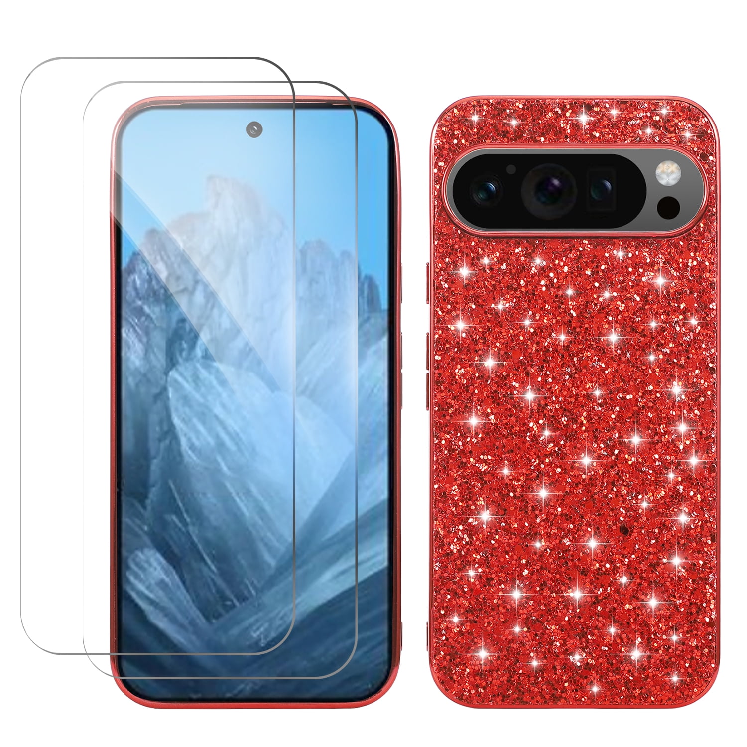 Allytechgroup Glitter Bling Case for Google Pixel 10 /10 Pro with 2 Pcs ...