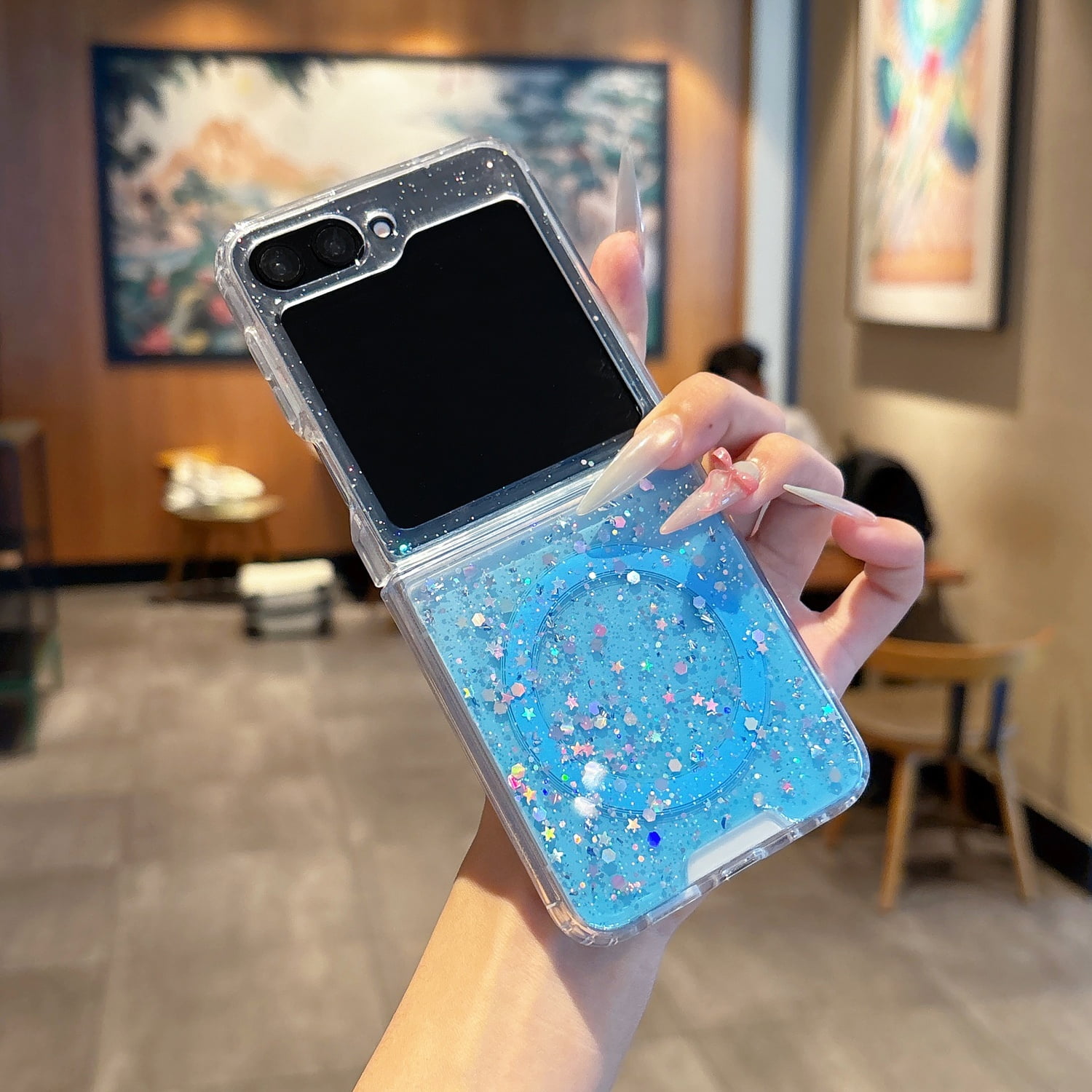 Allytechgroup Glitter Case for Samsung Galaxy Z Flip 7, Shockproof Protective TPU Cover Shock ...