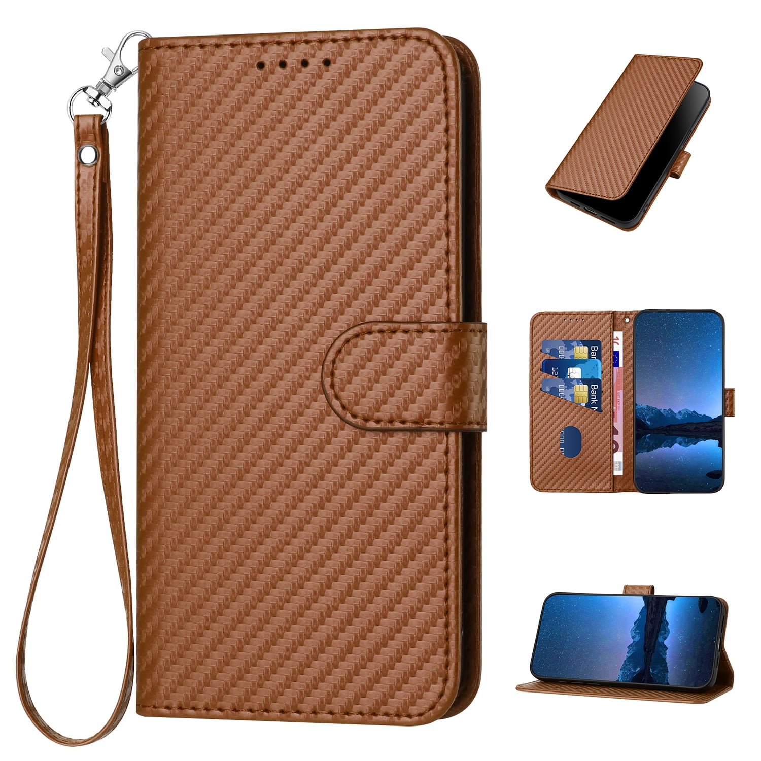 Allytechgroup Google Pixle 9 Pro Case Wallet, Carbon Fiber Flip Stand ...