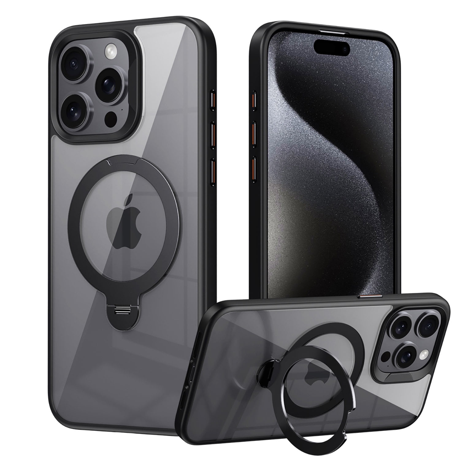 Allytechgroup Magnetic Back Case for Apple iPhone 15 Pro Max, 360 ...