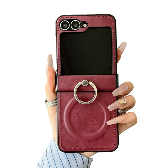 Allytechgroup Magnetic Case for Samsung Galaxy Z Flip 6 with Grip Ring ...