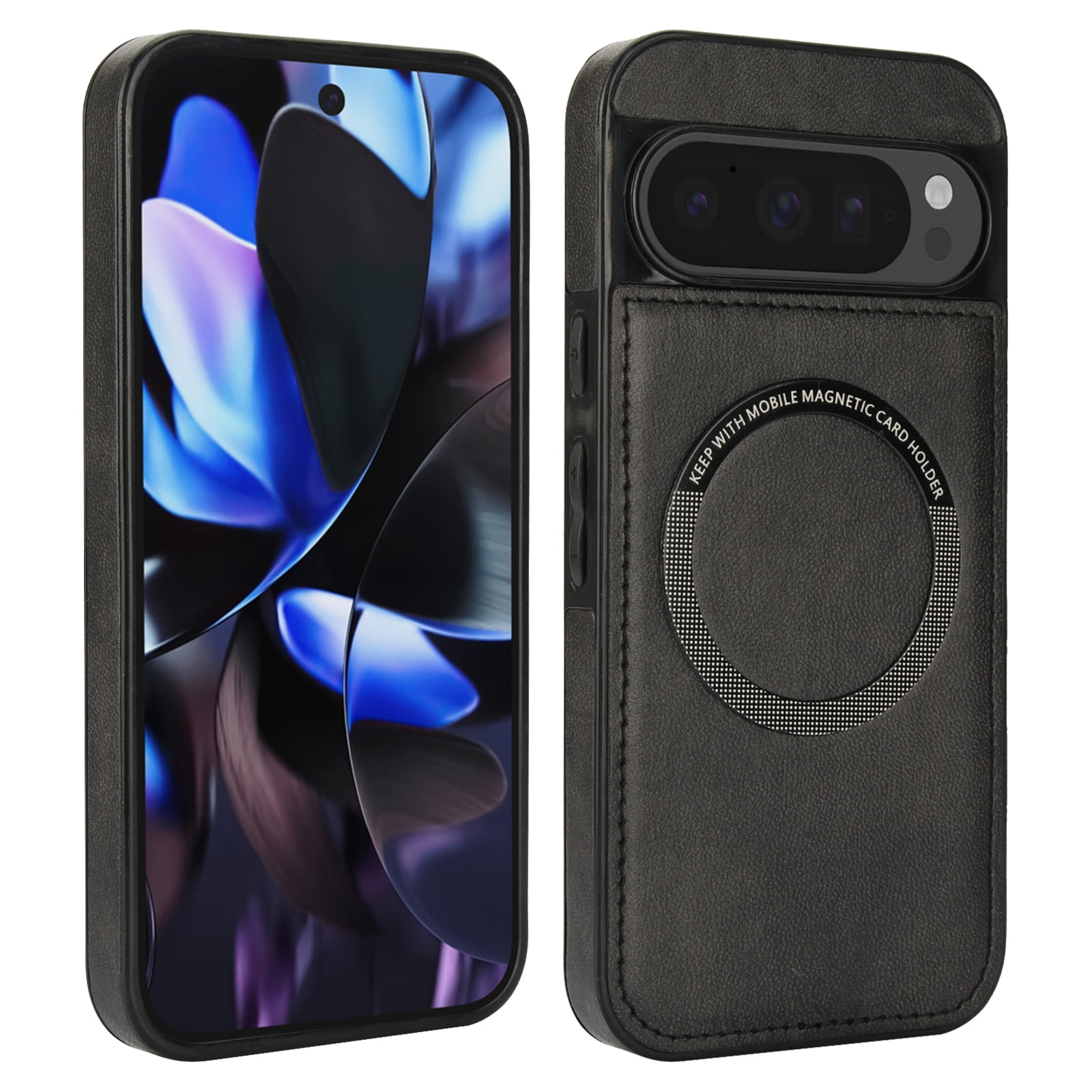 Allytechgroup Magnetic Case fo Google Pixel 8 Pro, PU Leather Back ...