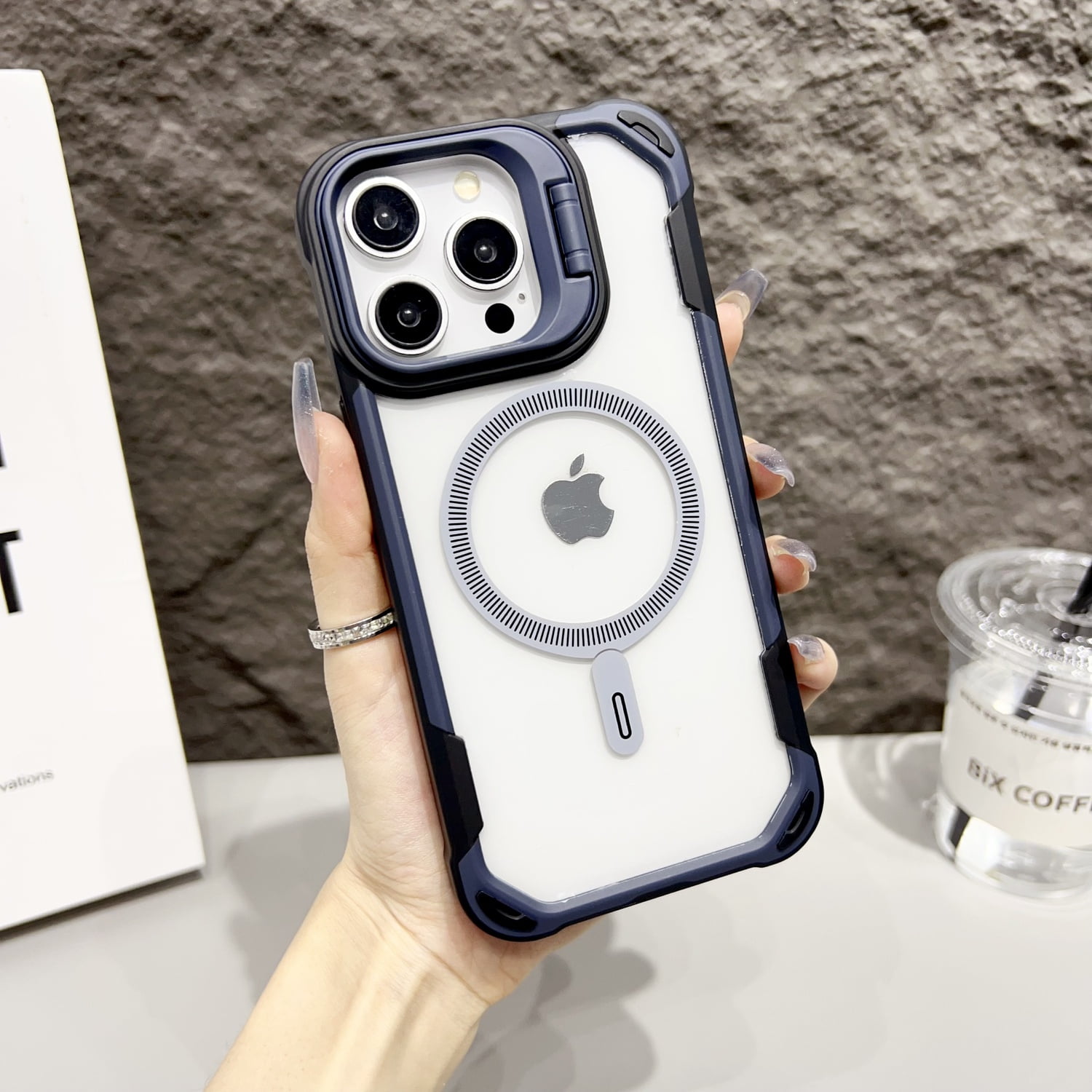 Allytechgroup Magnetic Case for iPhone 14 with Camera Lens kickstand ...