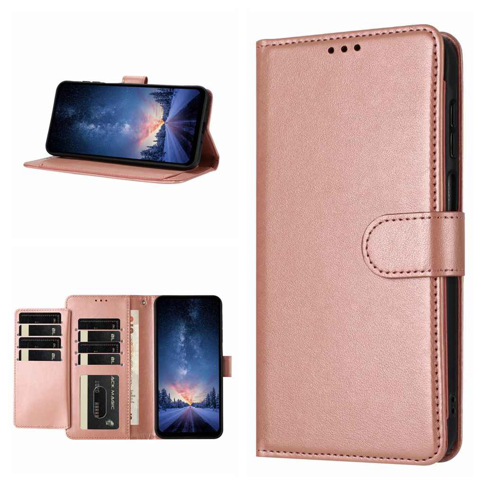 Allytechgroup Magnetic Case for iPhone 16 Pro Max, PU Leather Wallet ...