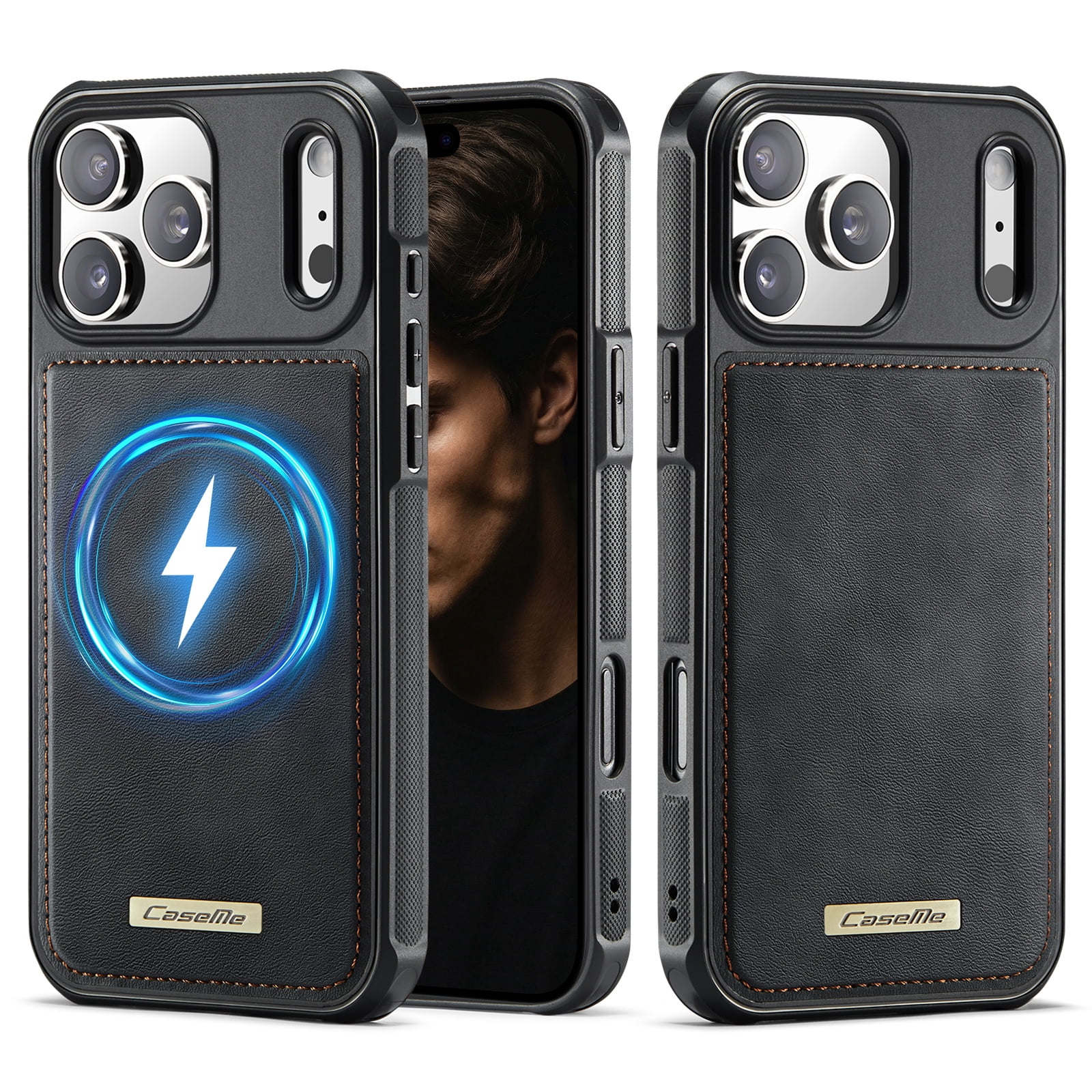 Allytechgroup Magnetic Case for iPhone 17 Pro Max, Slim Lightweight PU ...