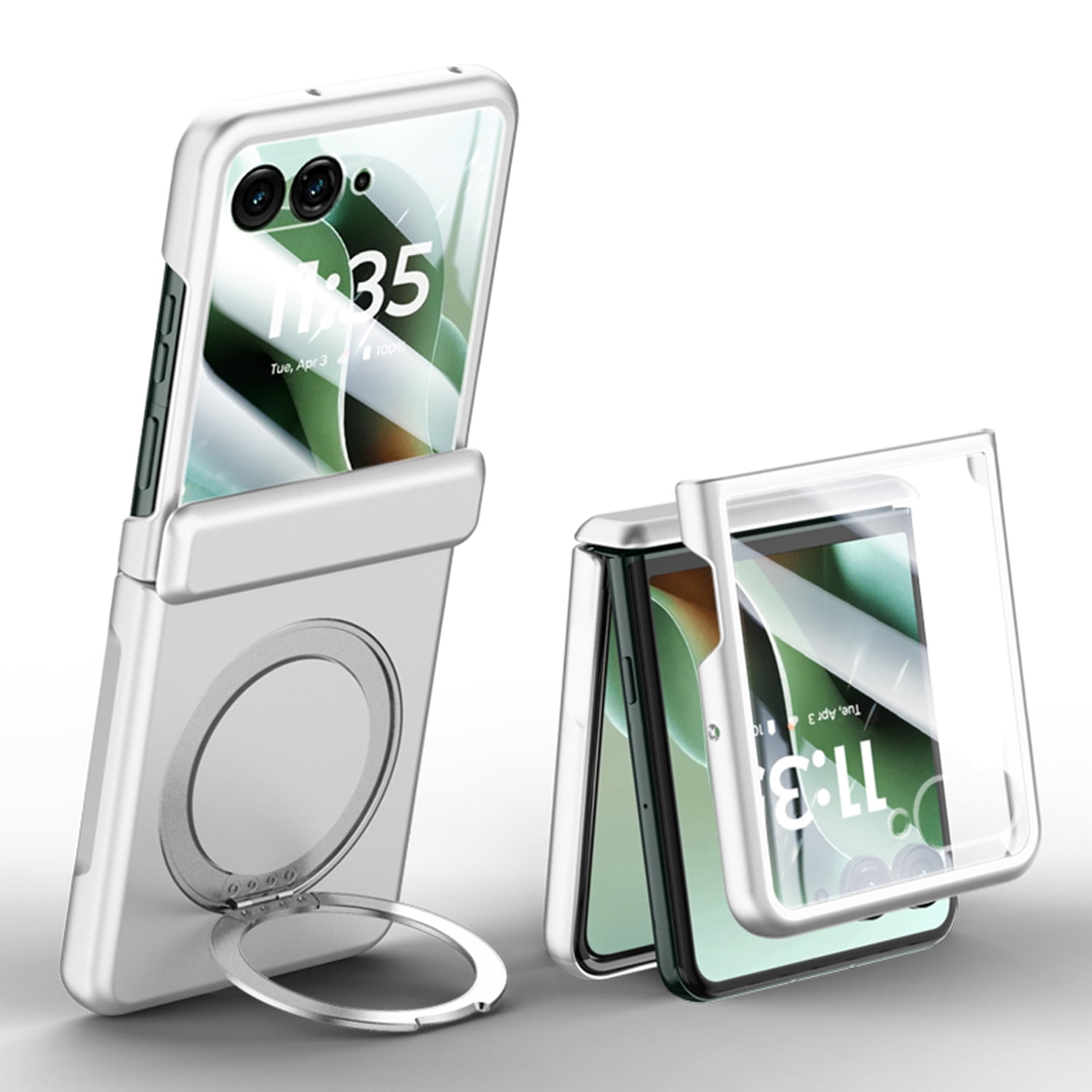Allytechgroup Moto Razr 2025 Case with Front Tempered Glass Screen ...