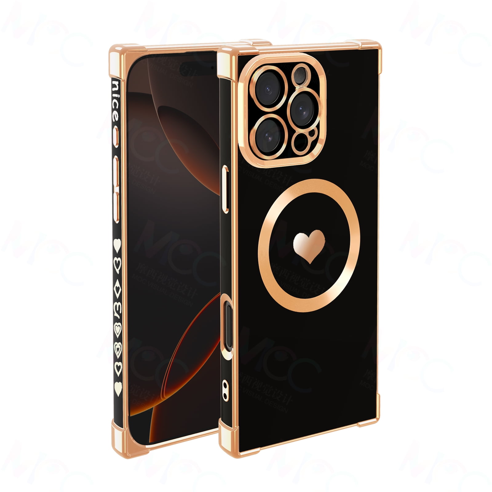 Allytechgroup Plating Frame Case for iPhone 16 Pro, Compatible with ...