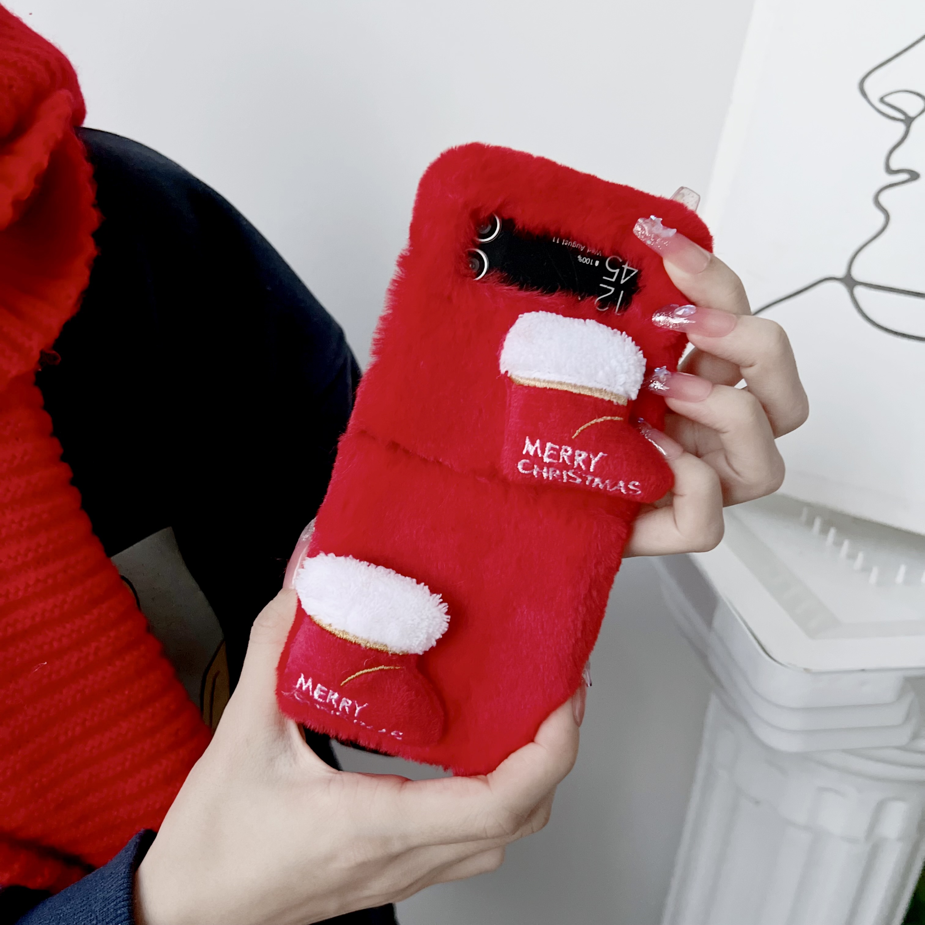 Allytechgroup Plush Case for Samsung Galaxy Z Flip4, Fluffy Warm Smooth Faux Fur Case with Cute ...