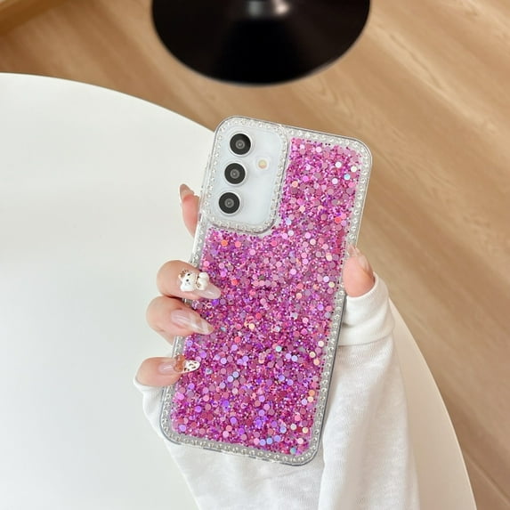 Allytechgroup for Samsung Galaxy A36 5G Glitter TPU Back Cover, Flexible Non-Slip Protective ...
