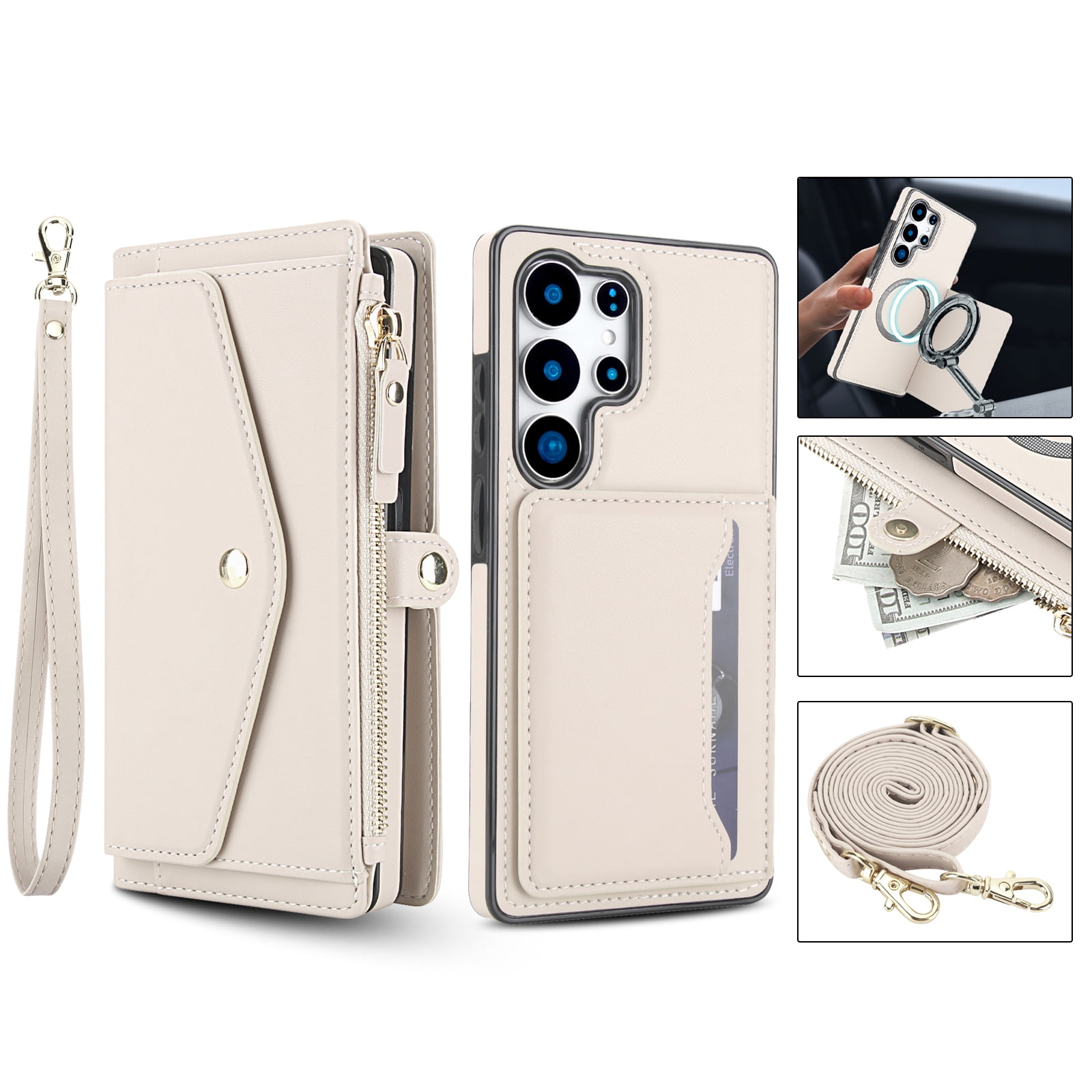Allytechgroup for Samsung Galaxy S25+ Case with Detachable Cards Holder ...