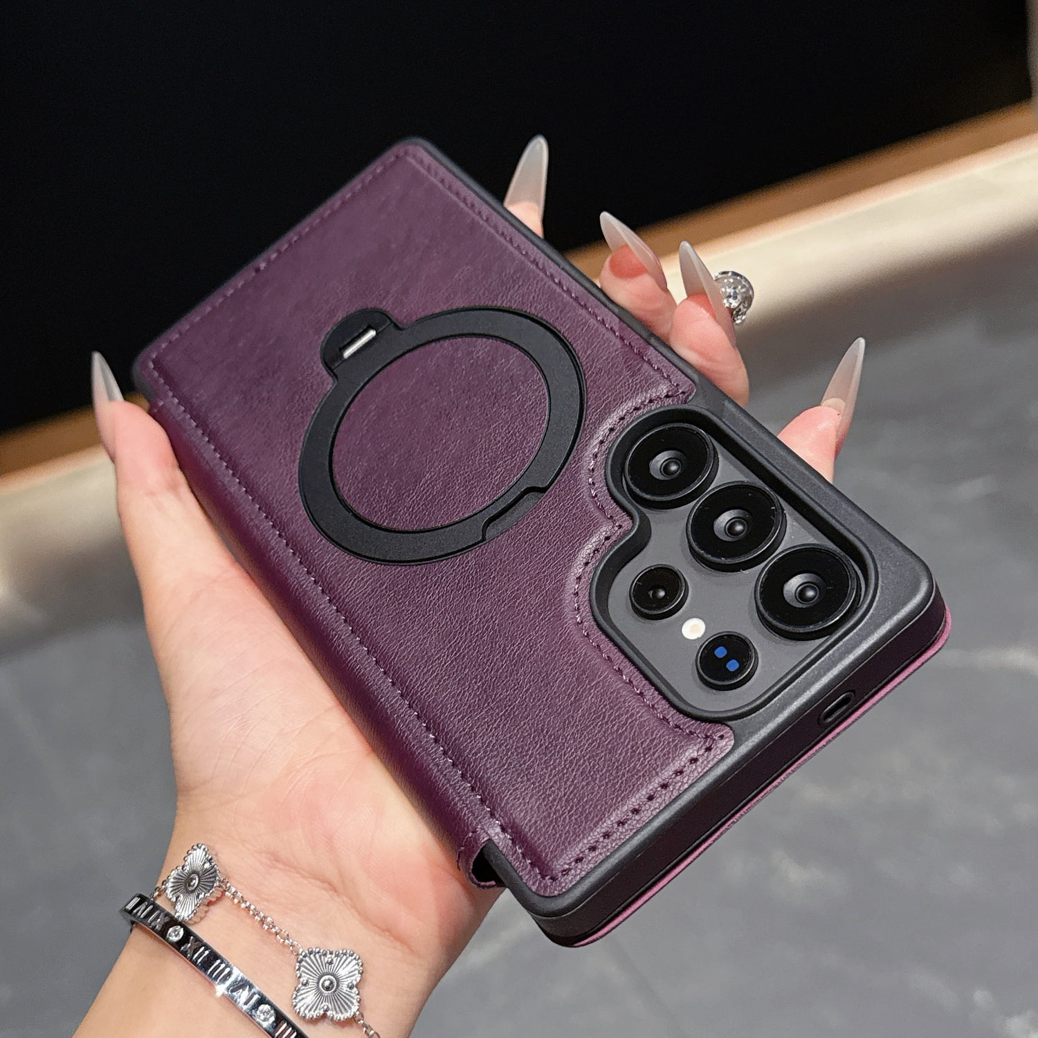 Allytechgroup For Samsung Galaxy S25 Flip Case with Magnetic Kickstand ...