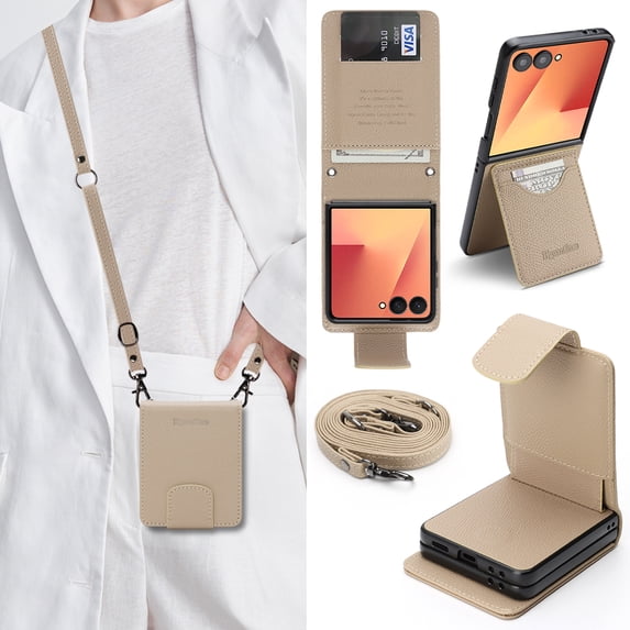 Allytechgroup for Samsung Galaxy Z Flip 7 Wallet Folio Case with RFID ...