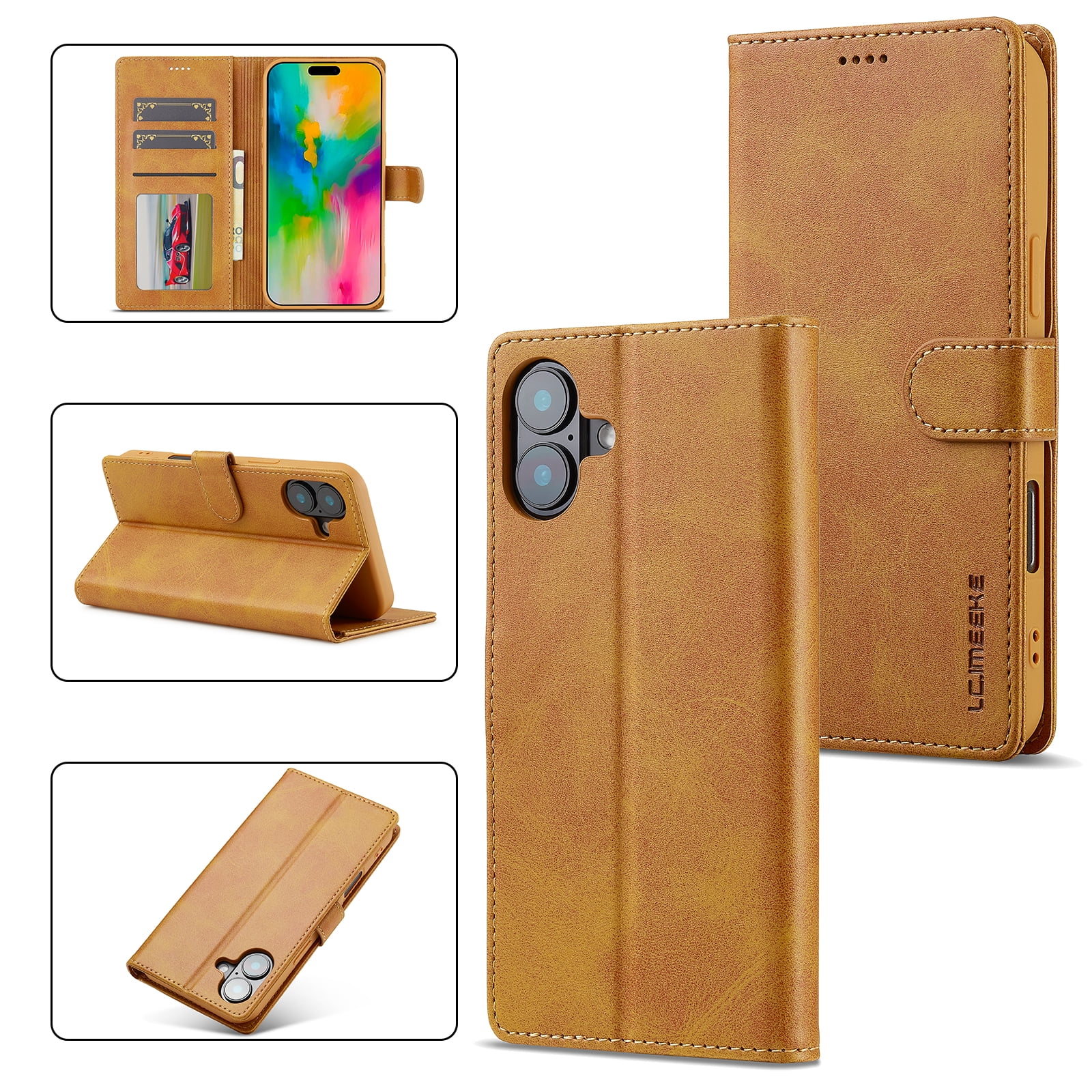 Allytechgroup Slim Wallet Case for iPhone 16 Plus with 3 Card Slots ...