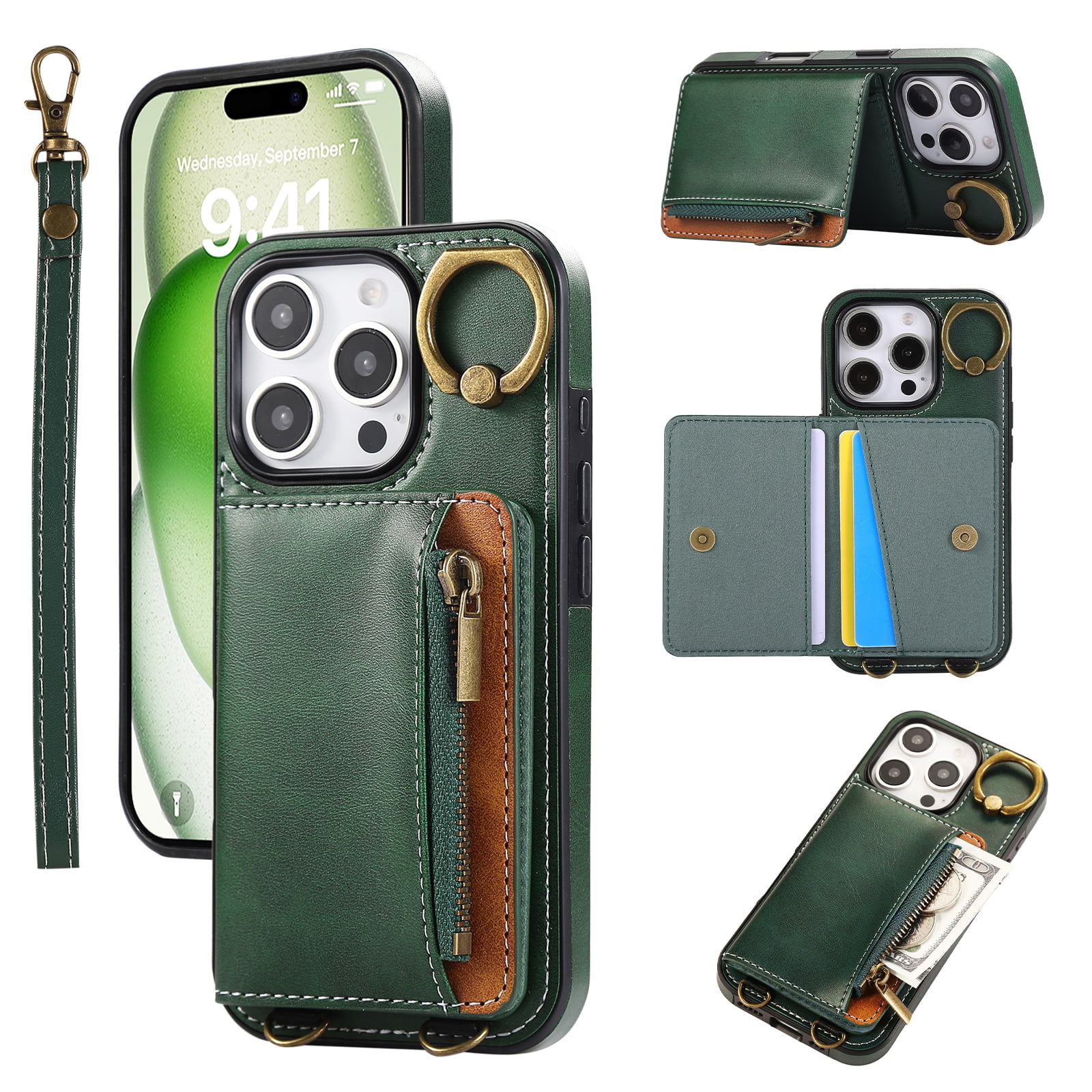 Allytechgroup Stylish iPhone 16 Pro Wallet Case, Premium Phone Case for ...