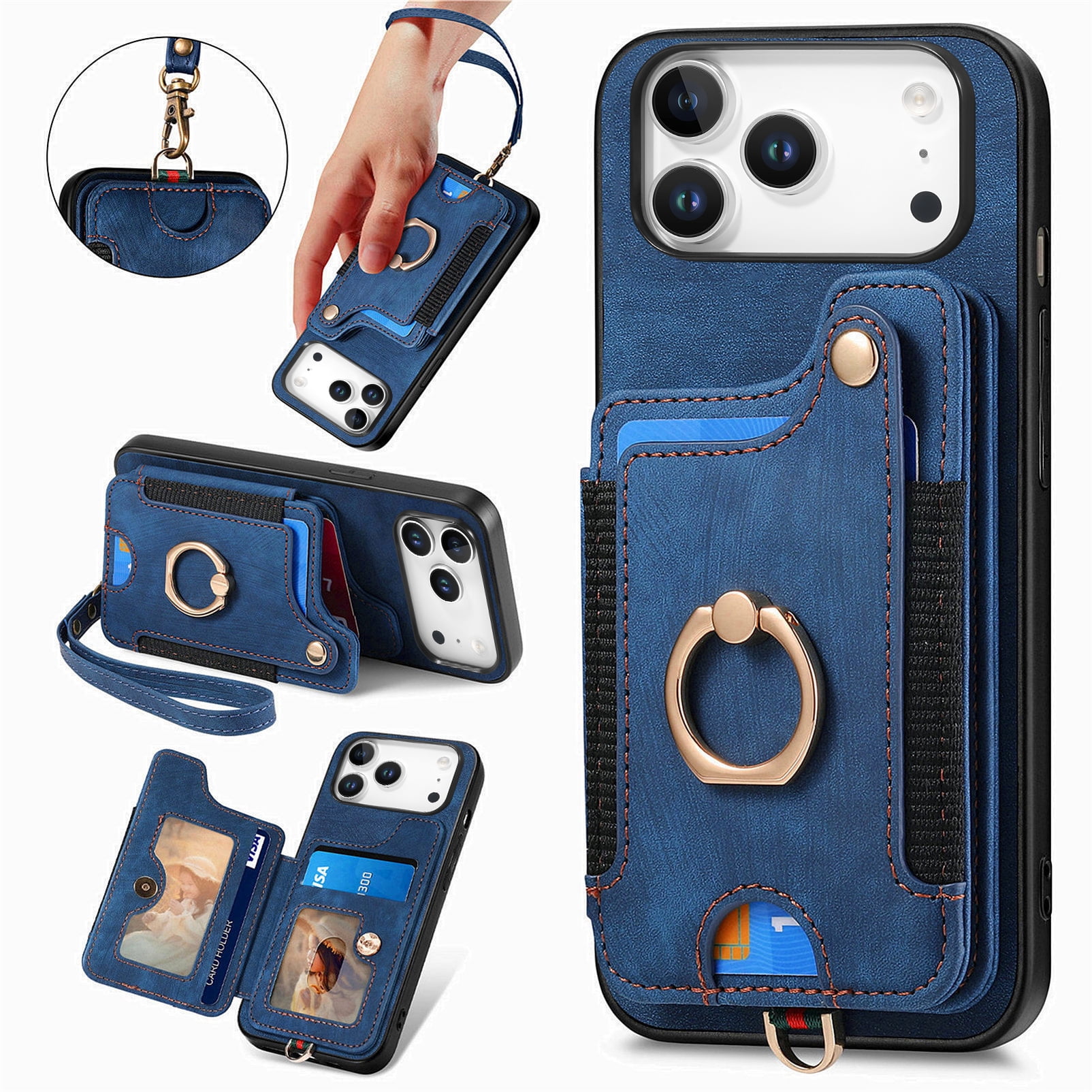 Allytechgroup Wallet Cards Holder Case for iPhone 17 Pro with Ring ...