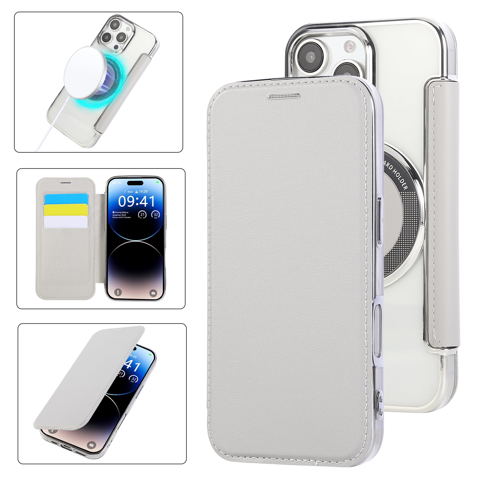 Allytechgroup Wallet Cas for Apple iPhone 16 Pro, RFID Blocking Cards ...