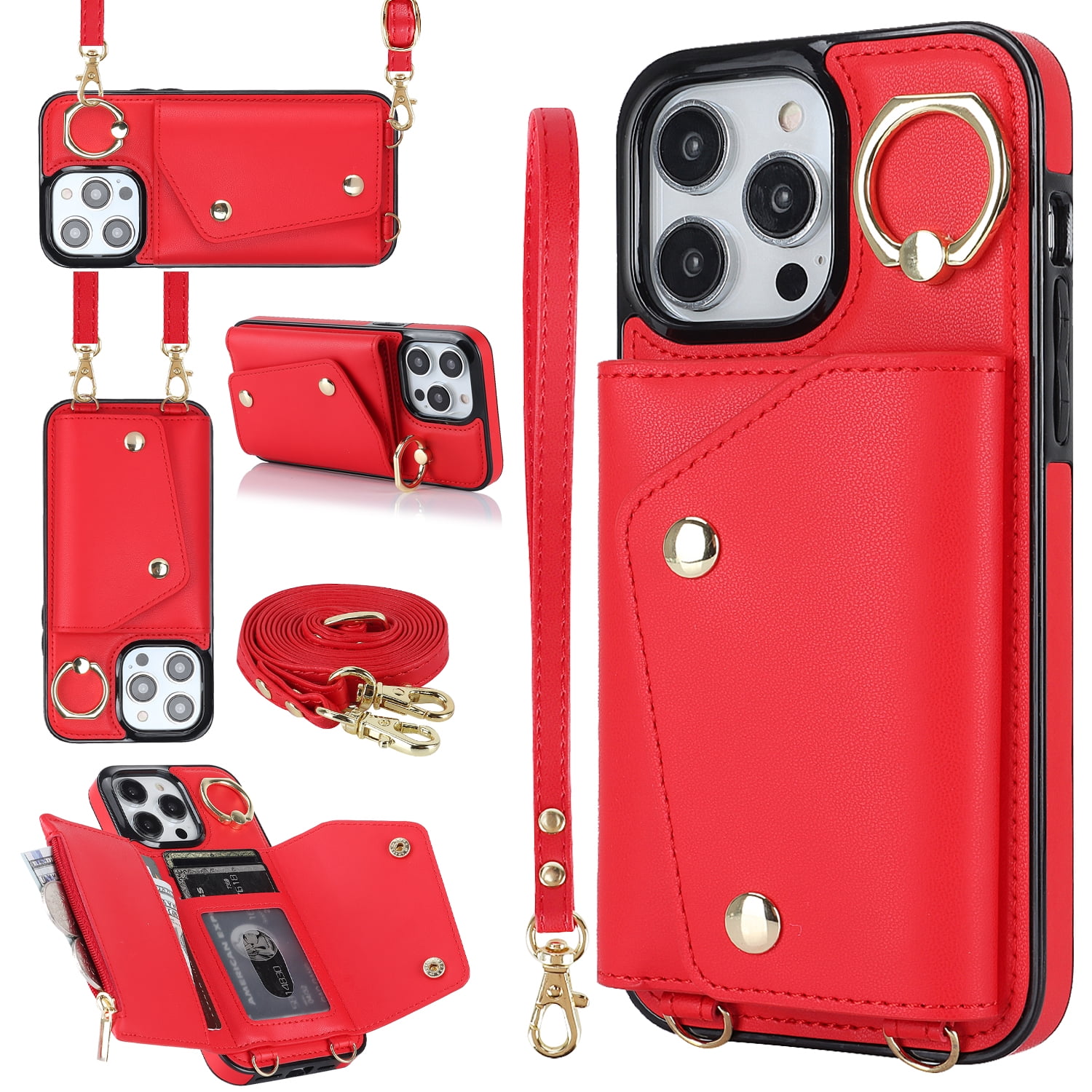 Allytechgroup Wallet Case for Apple iPhone 16, RFID Blocking Crossbody ...