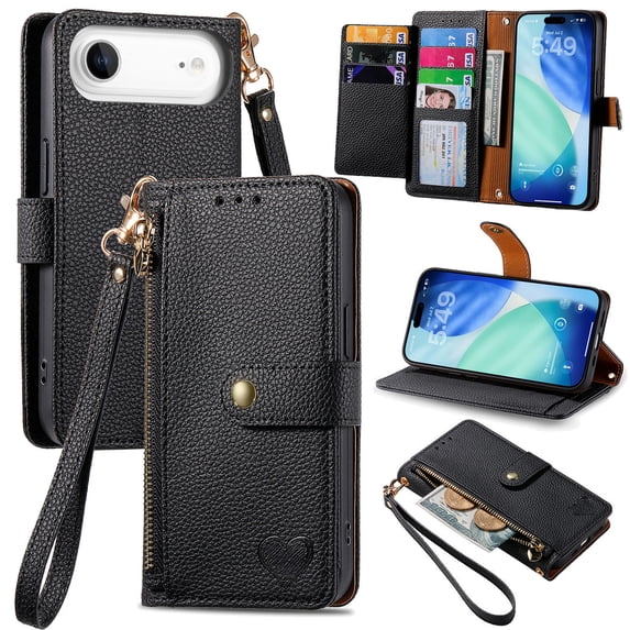 Allytechgroup Wallet Case for Apple iPhone Air, Zipper Pocket Cards ...