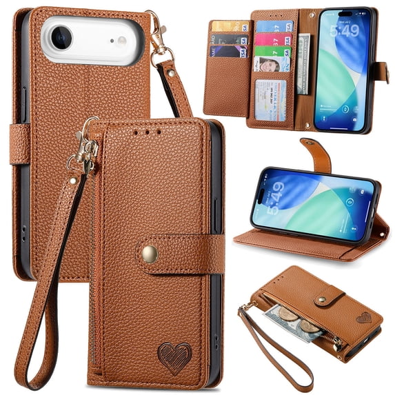 Allytechgroup Wallet Case for Apple iPhone Air, Zipper Pocket Cards ...
