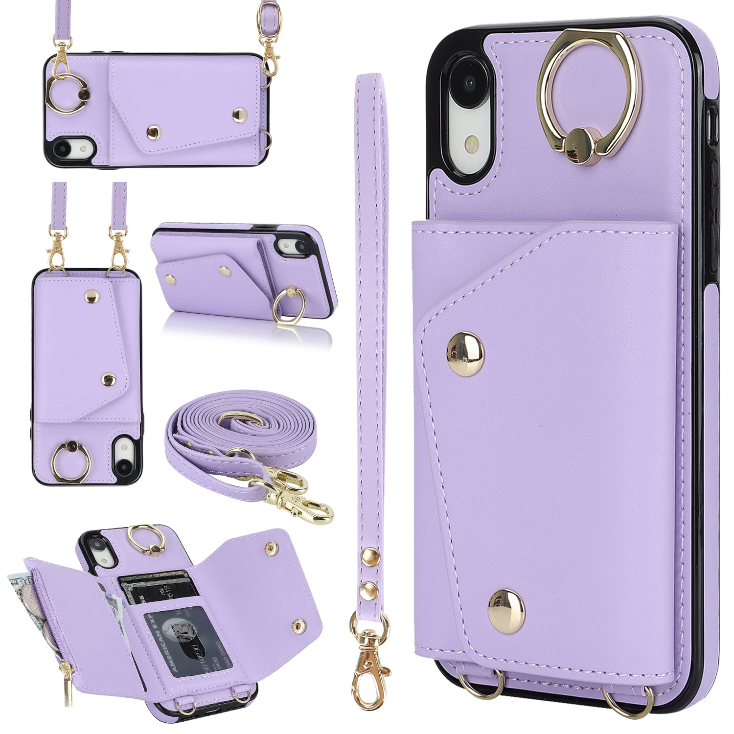 Allytechgroup Wallet Case for Apple iPhone XR, RFID Blocking Crossbody ...