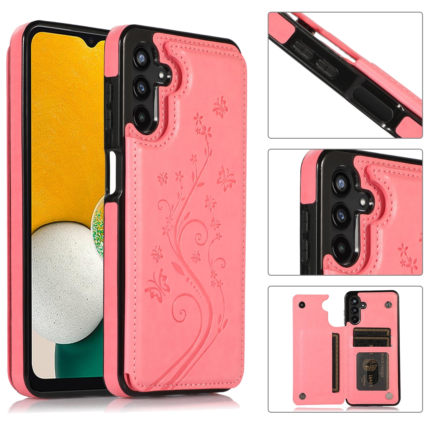 Allytechgroup Wallet Case for Galaxy A15 5G, Floral Butterfly Embossed ...