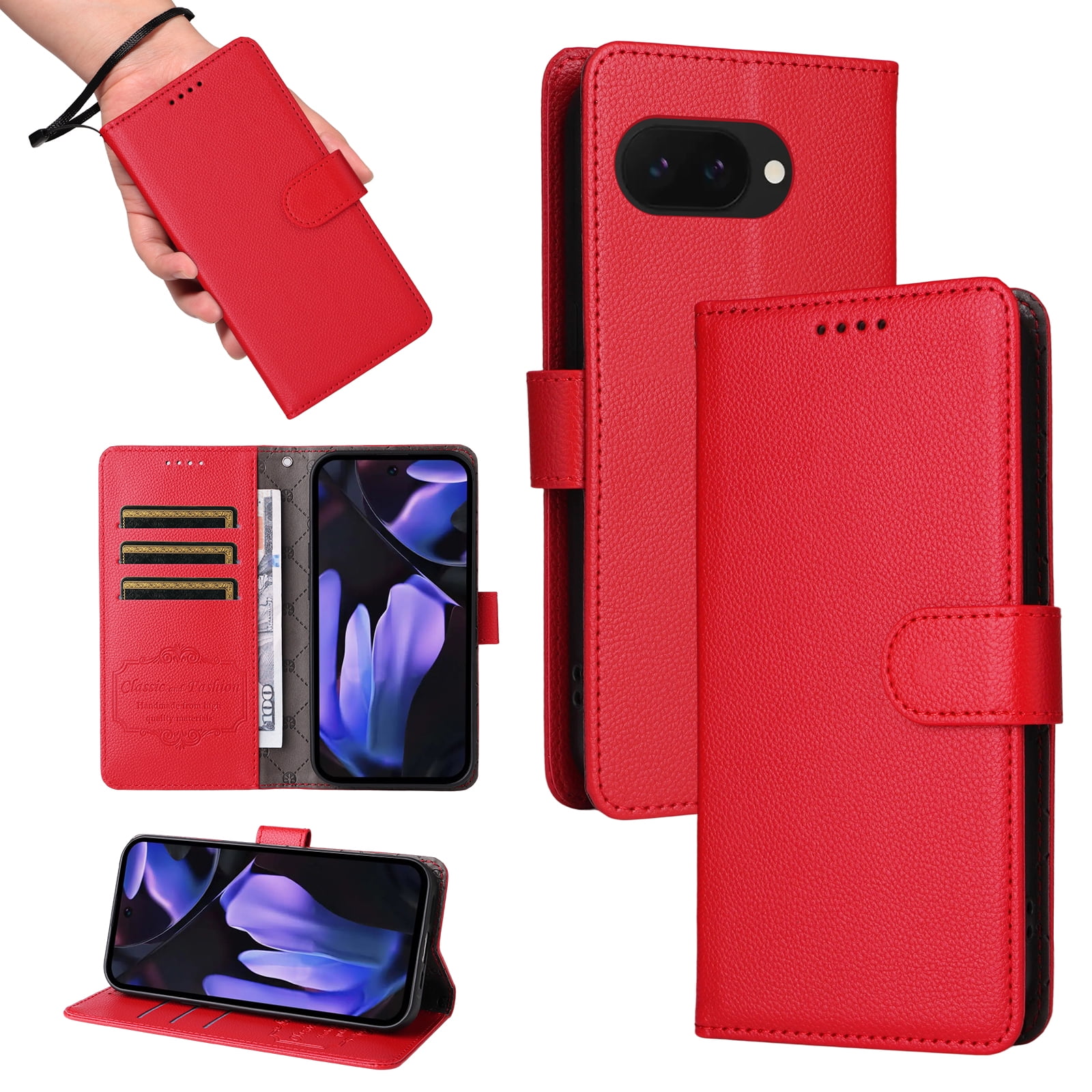 Allytechgroup Wallet Case for Google Pixel 9A with Lanyard, PU Leather ...