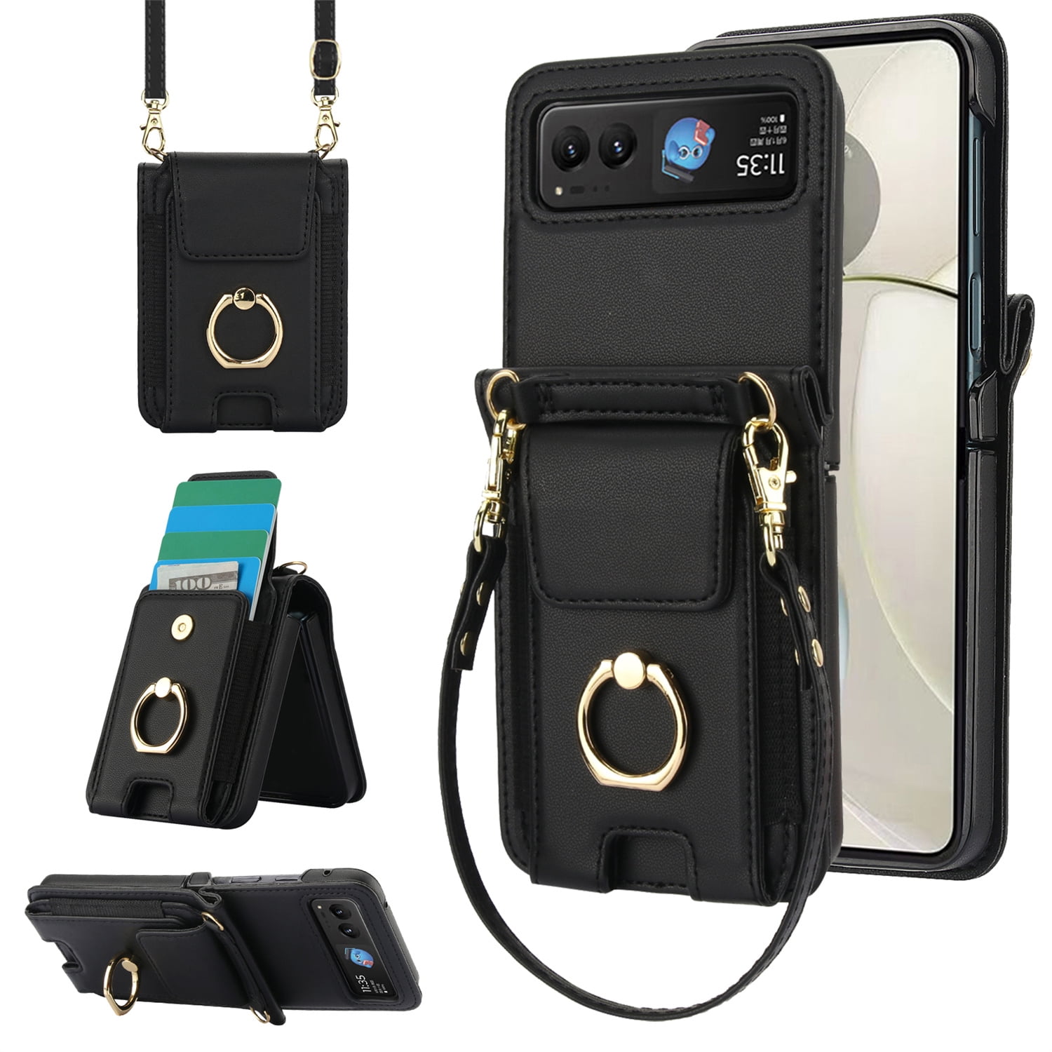 Allytechgroup Wallet Case for Motorola Razr 60, Rugged Faux Leather ...