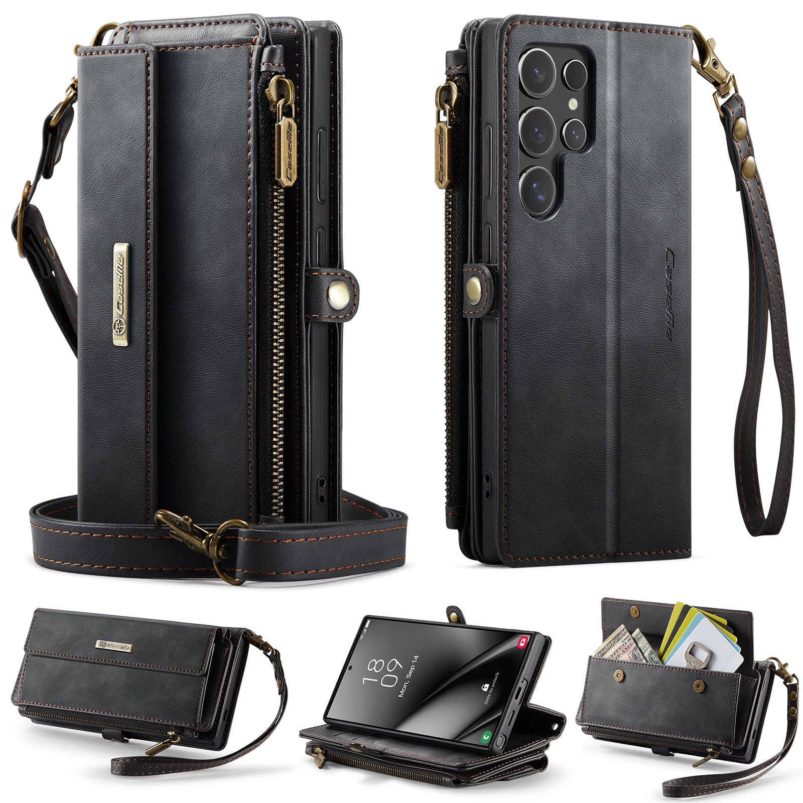 Allytechgroup Wallet Case for Samsung Galaxy S24 Ultra with Credit Card Slot, RFID Blocking PU ...