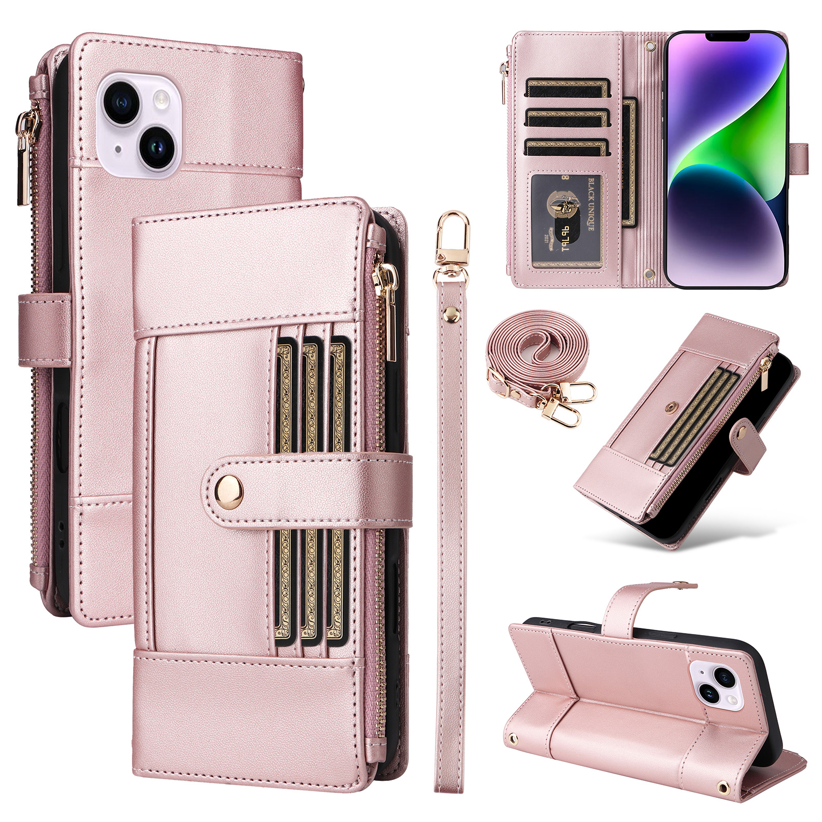 Allytechgroup Wallet Case for iPhone 13 with Card Holder, Built-in ...