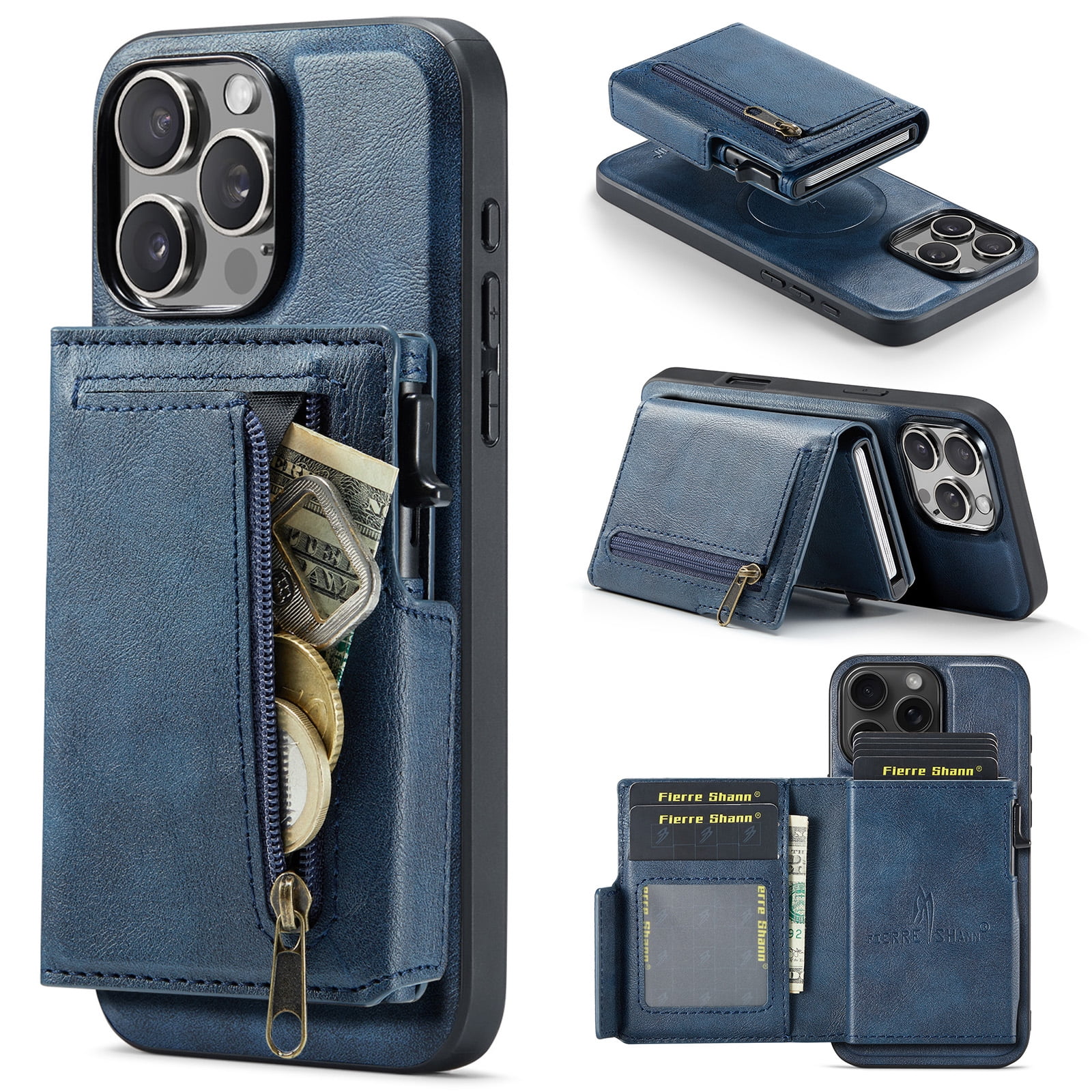 Allytechgroup Wallet Case for iPhone 16 Pro, Built-in Card Holder PU ...