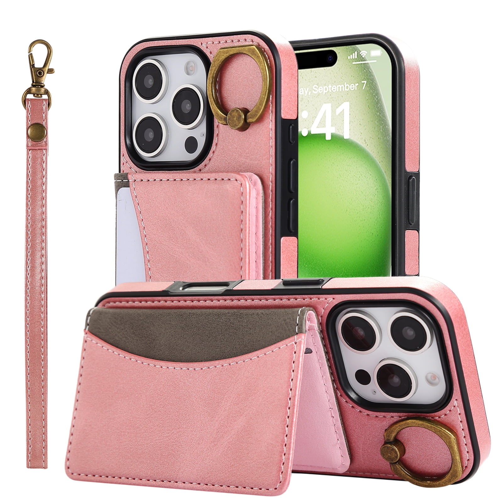 Allytechgroup Wallet Case for iPhone 16 Pro Max, Built-in Wrist Strap ...